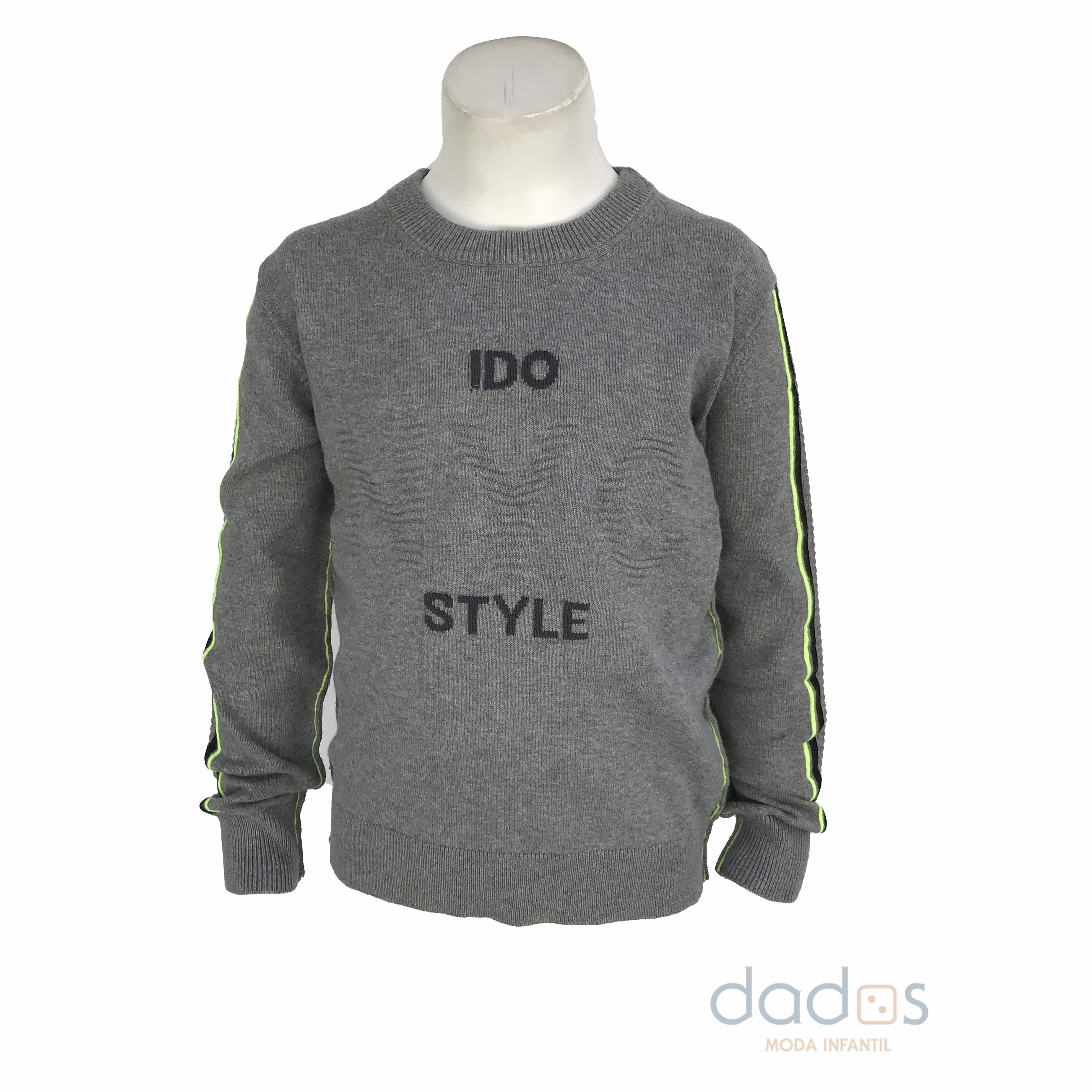 IDO jersey gris de niño en manga larga | Dados moda infantil moda infantil