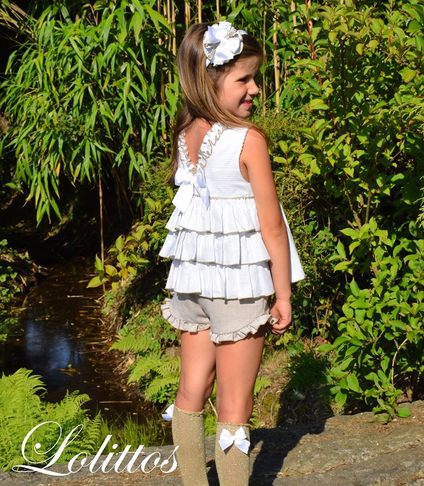 Lolittos colección Oro conjunto short y blusa | Dados moda infantil ...