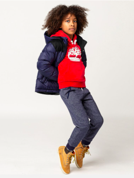 Timberland sudadera bolsillo azul marino con capucha - Dados moda infantil