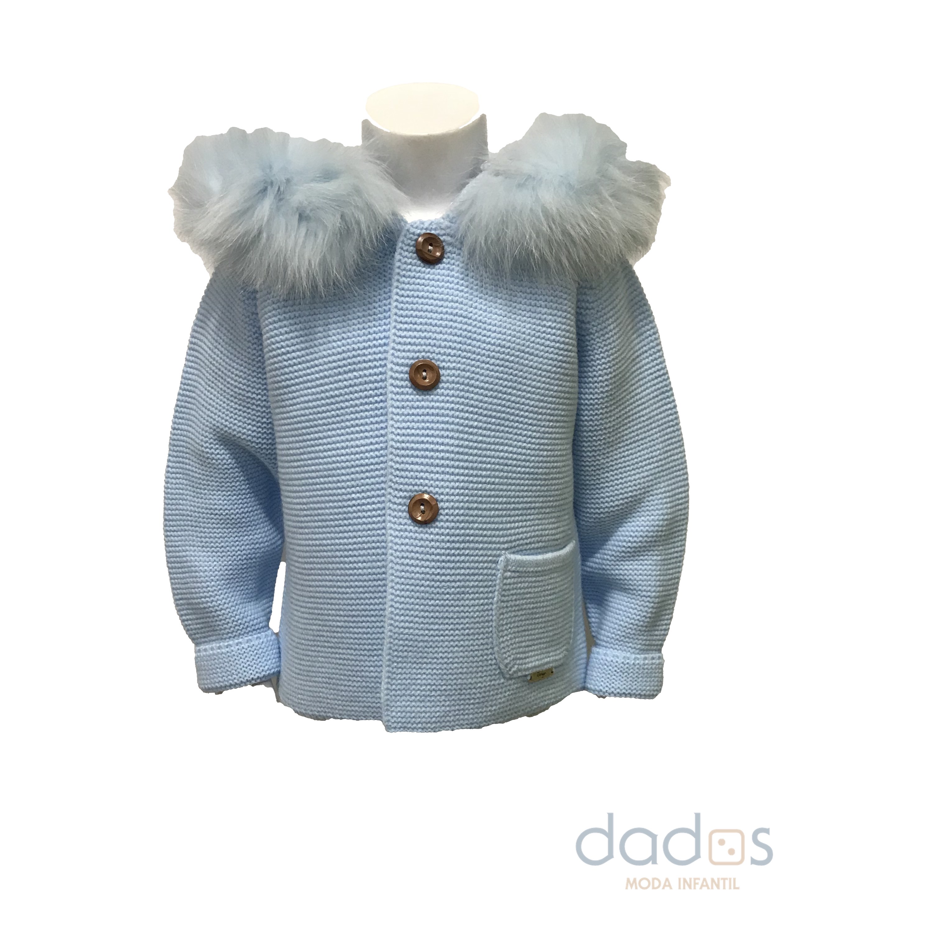 Rahigo trenca celeste capucha pelo natural desmontable | Dados moda ...