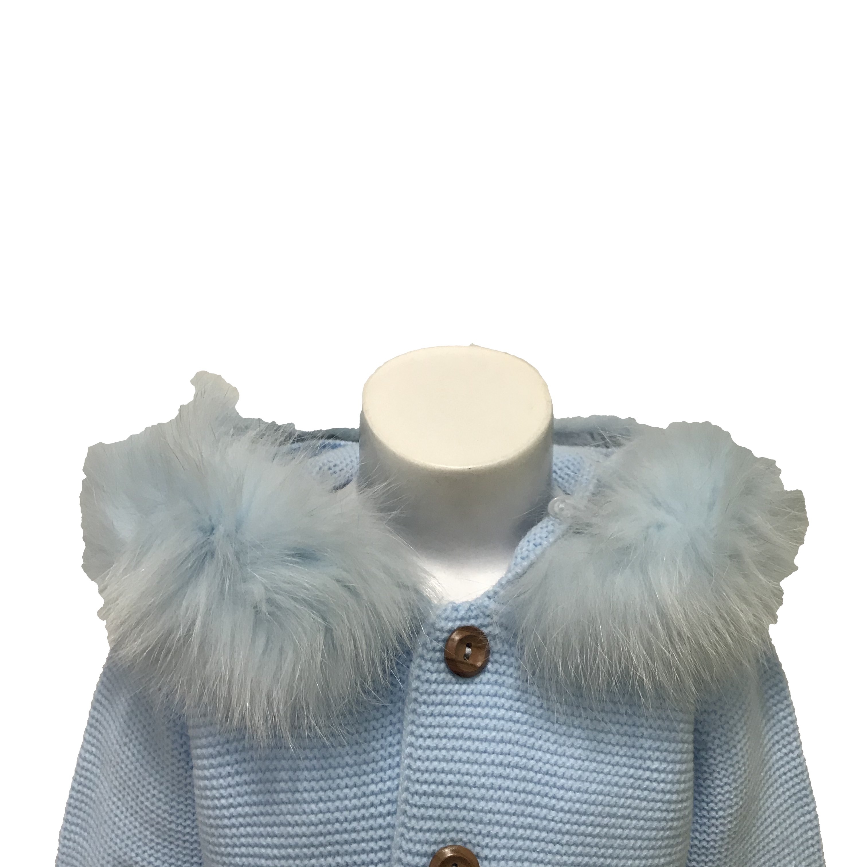 Rahigo trenca celeste capucha pelo natural desmontable | Dados moda ...