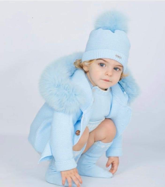 Rahigo trenca celeste capucha pelo natural desmontable | Dados moda ...