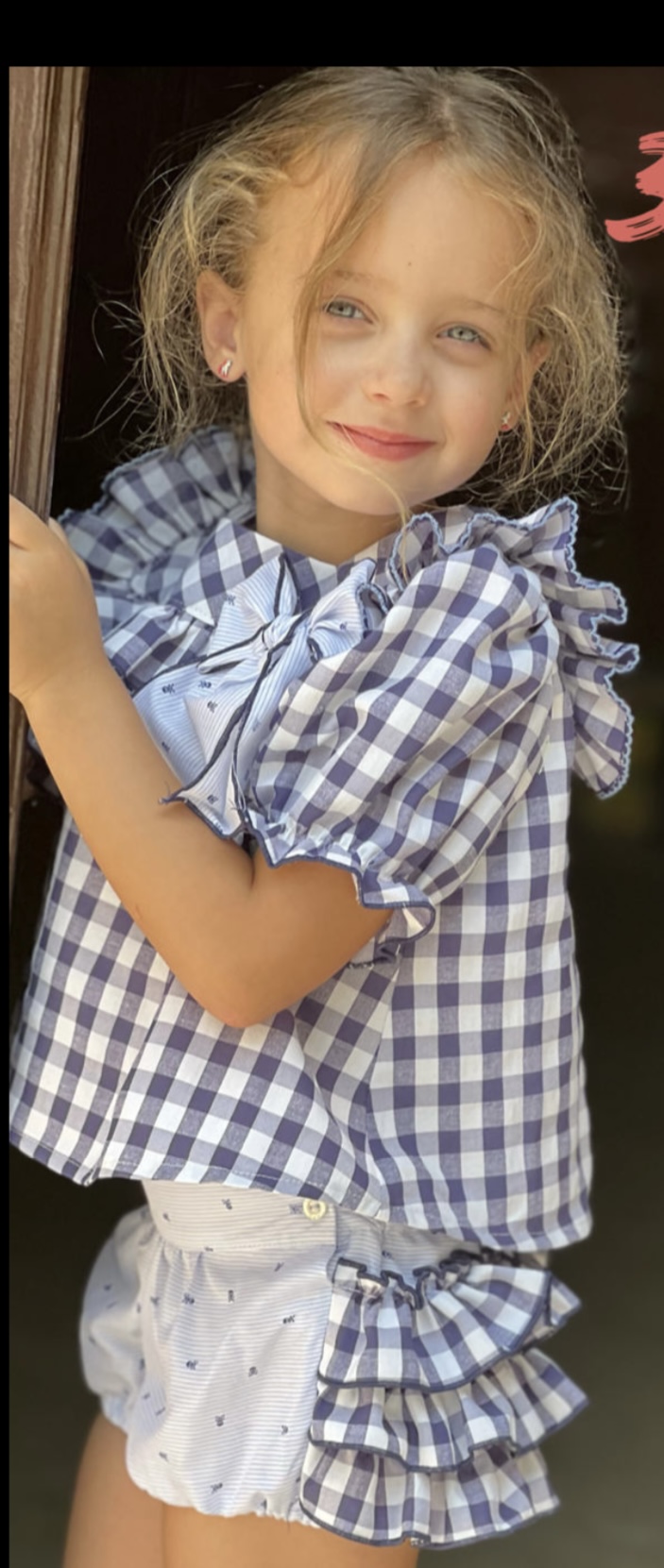 Lapeppa colección Copo Conjunto niña cubrefalda y blusa vichy Verano ...