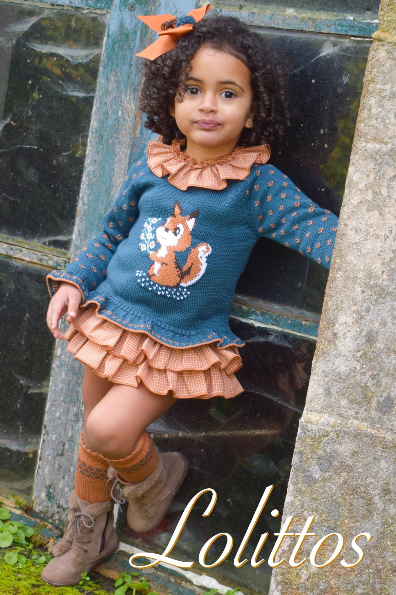 Lolittos Colección Ardilla Conjunto niña jubón y cubrefalda Invierno ...