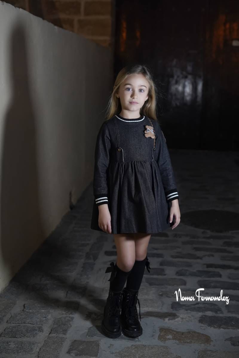 Noma Fernández Toscana Vestido denim Invierno 2024 | Dados moda infantil