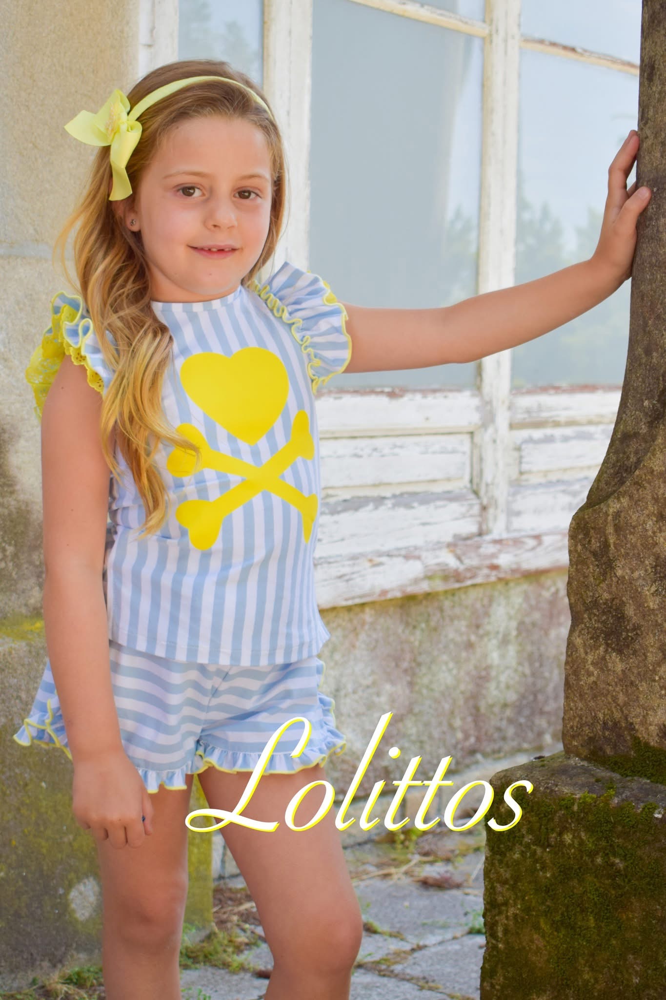 Lolittos Celeste Conjunto niña short y camiseta Verano 2025 | Dados ...